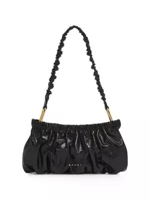 Marni Crinkled Gathered Clutch Bag - Black