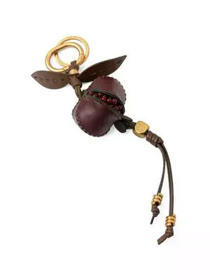 GIANNI CHIARINI Beaded Pomegranate Keyring - Brown