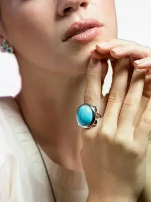 Tamara Comolli Hippie Glam Turquoise Ring - Silver