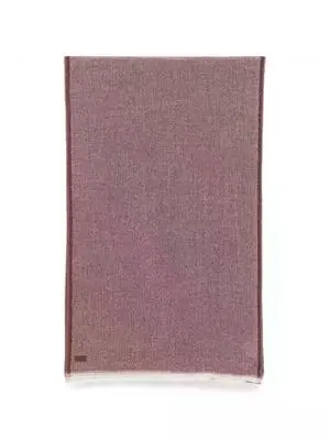 Canali Herringbone-weave Frayed Scarf - Red
