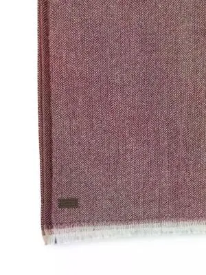 Canali Herringbone-weave Frayed Scarf