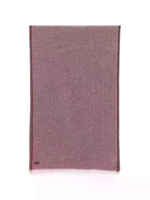 Canali Herringbone-weave Frayed Scarf - Red