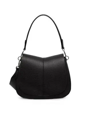 GIANNI CHIARINI Medium Helena Round Pebbled-leather Shoulder Bag - Black