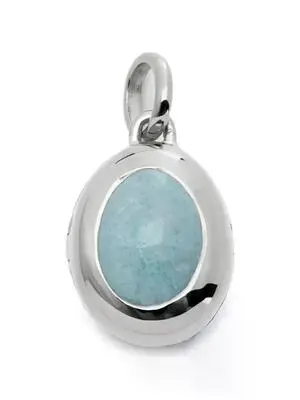 Monica Vinader March Aquamarine Locket Necklace In Tone - Silver