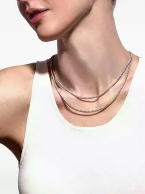 WITH LOVE 14k White Gold Round Brilliant-cut Diamond Necklace With Integrated Clasp