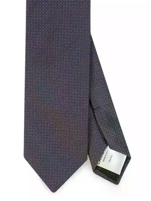 LARDINI Geometric Pattern Silk Tie - Blue