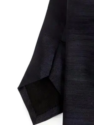 Moschino Embroidered Silk Tie - Blue