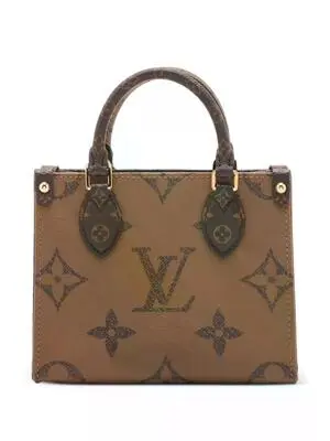 LOUIS VUITTON Louis Vuitton Monogram Reverse Onthego BB Satchel Brown