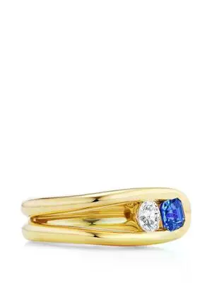 UNIFORM OBJECT Impact Blue Sapphire And Diamond Ring