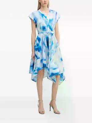 Dkny Tie-dye Linen Asymmetric Dress