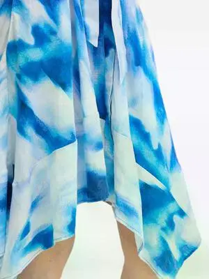 Dkny Tie-dye Linen Asymmetric Dress