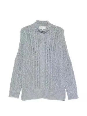 Eric Bompard Cable-stitch High-neck Sweater - Blue