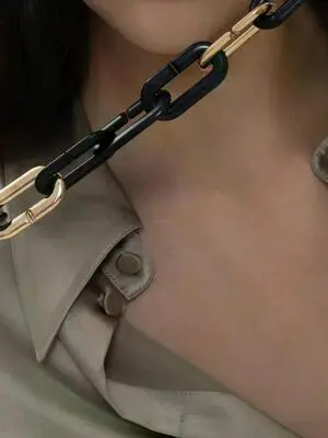 Vhernier Maxi Mon Jeu Necklace In 18k Rose Gold And Polished Ebony