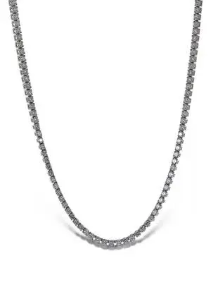 WITH LOVE 14k White Gold 7 Carat Diamond Tennis Necklace - Silver
