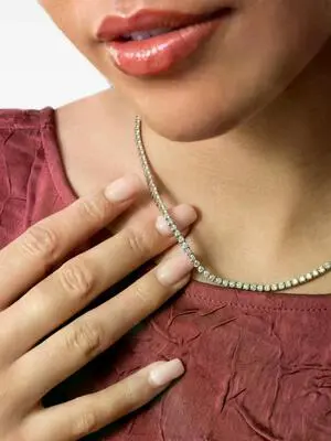 WITH LOVE 14k White Gold 7 Carat Diamond Tennis Necklace