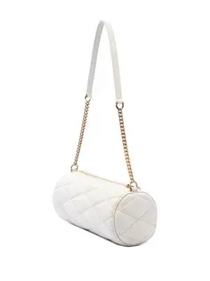 Saint Laurent 2022 Mini Quilted Lambskin Sade Tube Bag Shoulder Bag - White