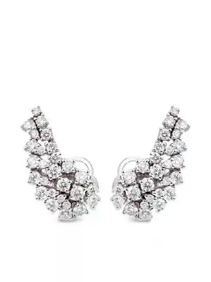 ZYDO Climber Diamond Earrings In 18k White Gold - Silver