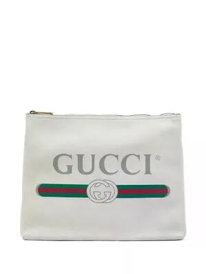 GUCCI 2016-2026 Medium Calfskin Logo Portfolio Clutch Bag