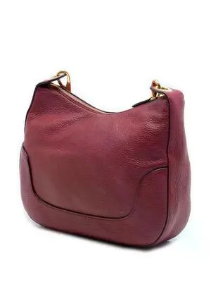 Prada Vitello Daino Zippe Messenger Hobo Crossbody Bag - Red