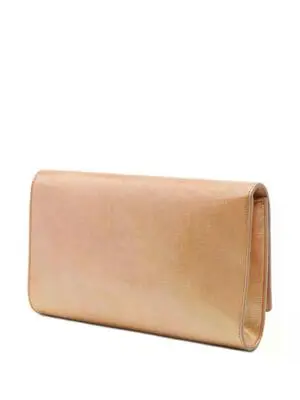 Saint Laurent 2000-2013 Large Textured Patent Monogram Belle De Jour Clutch Bag