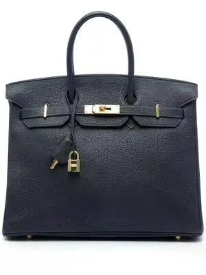 Hermès 2003 Togo Birkin Retourne 35 Handbag - Blue