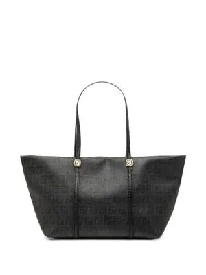 Fendi Fendi Zucchino Coated Canvas Tote Bag Black