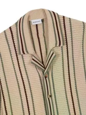 NOWADAYS Vertical Stripe Notched Collar Cardigan