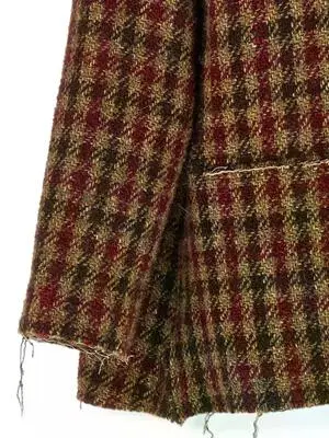 R13 Houndstooth Check Hooded Jacket - Brown