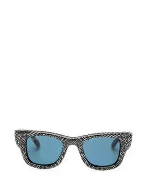 Ray-ban Crystal Embellished Wayfarer Sunglasses - Black