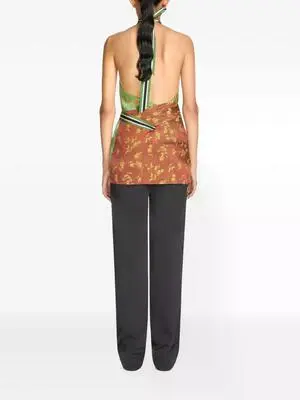 Dries Van Noten Floral Jacquard Wrap Top - Green