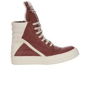 Rick Owens Geobasket High Top Sneakers - Red