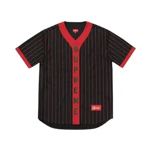 Supreme Vertical Logo Baseball Jersey /red