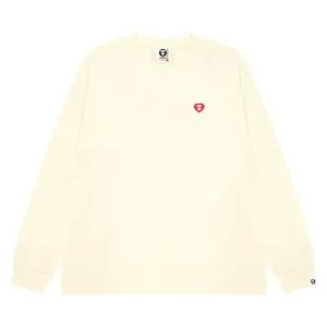 AAPE Now Heart Long Sleeve Tee 'ivory/white