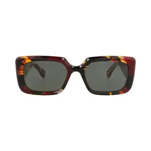 Gucci Square-frame Recycled Acetate Sunglasses 'burgundy/grey - Red