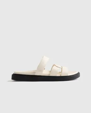 Quince Italian Leather Sport Slide Sandal - Bone