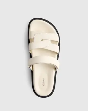 Quince Italian Leather Sport Slide Sandal - Bone