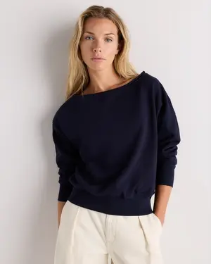 Quince Organic French Terry Off-shoulder Sweatshirt