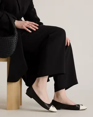 Quince Italian Leather Cap-toe Ballet Flat