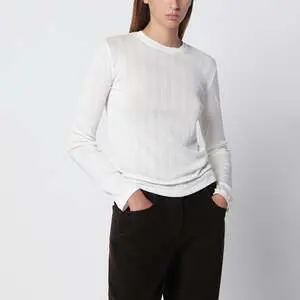 THE ROW Dantea Long-sleeve Cotton T-shirt In Ivory - White