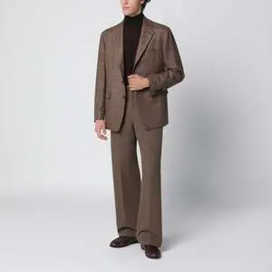 Tagliatore Single-breasted Jacket With A Prince Of Wales Check Pattern - Brown