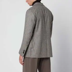 Tagliatore Single-breasted Jacket With Tobacco Vichy Pattern