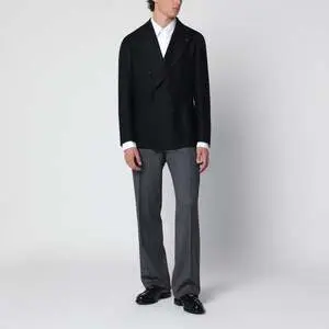 Tagliatore Double-breasted Jacket In Wool - Black