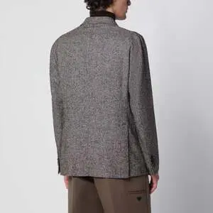 Tagliatore Tobacco-coloured Double-breasted Jacket In A Wool Blend