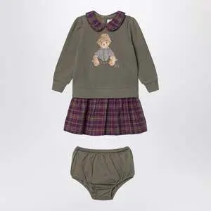 Polo Ralph Lauren Olive Polo Bear Two-piece Set With Culotte