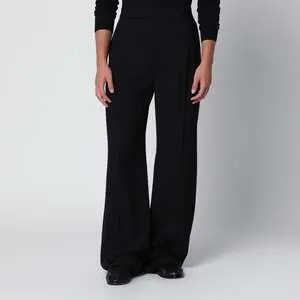 Saint Laurent Tailored Trousers With Pinstripe Pattern - Black