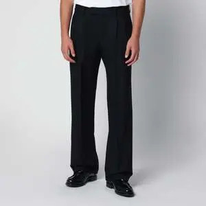 LARDINI Wool Pinstripe Pleated Trousers