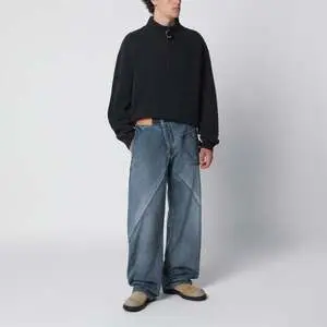 JW Anderson Dark Half-zip Sweater In Wool Blend