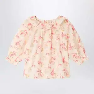 Bonpoint Ecru Printed Organic Cotton Blouse