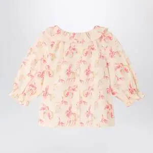 Bonpoint Ecru Printed Organic Cotton Blouse