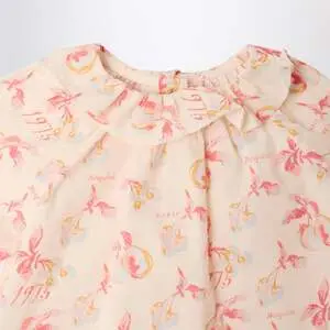 Bonpoint Ecru Printed Organic Cotton Blouse